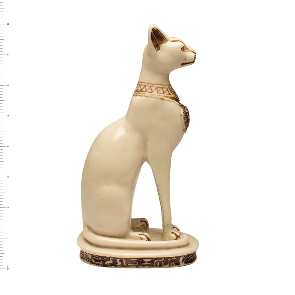 Egyptian Bastet Cat Statue Medium - White - Made in Egypt – Discoveries ...
