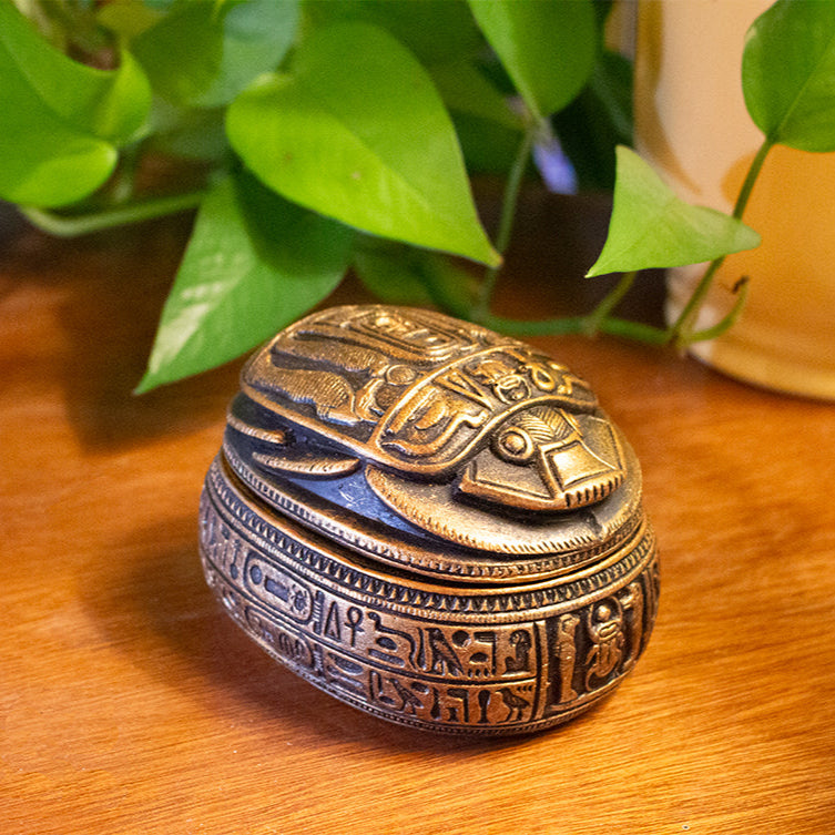 Egyptian Scarab Box with Removable Lid – Discoveries Egyptian Imports