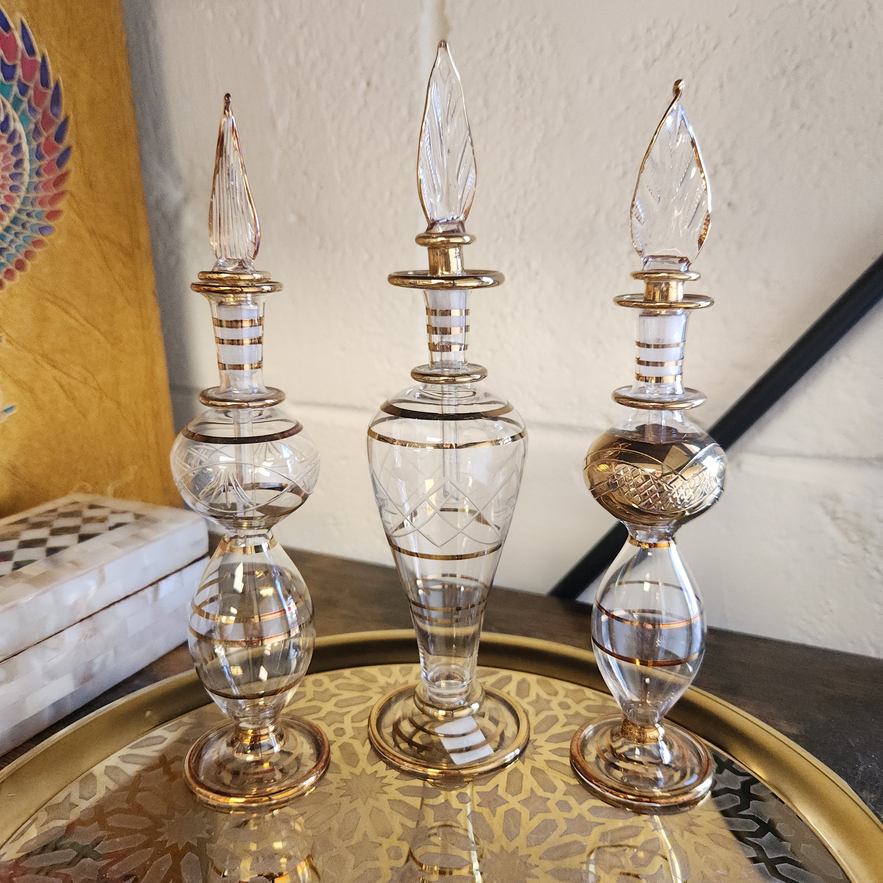 Egyptian Perfume Bottle Clear Assorted - Made in Egypt – Discoveries ...