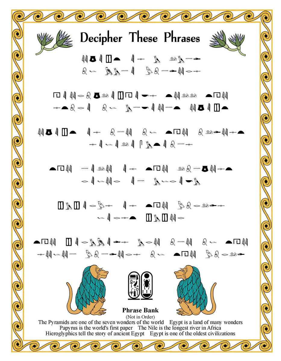 Egyptian Hieroglyphic Activity Kit – Discoveries Egyptian Imports