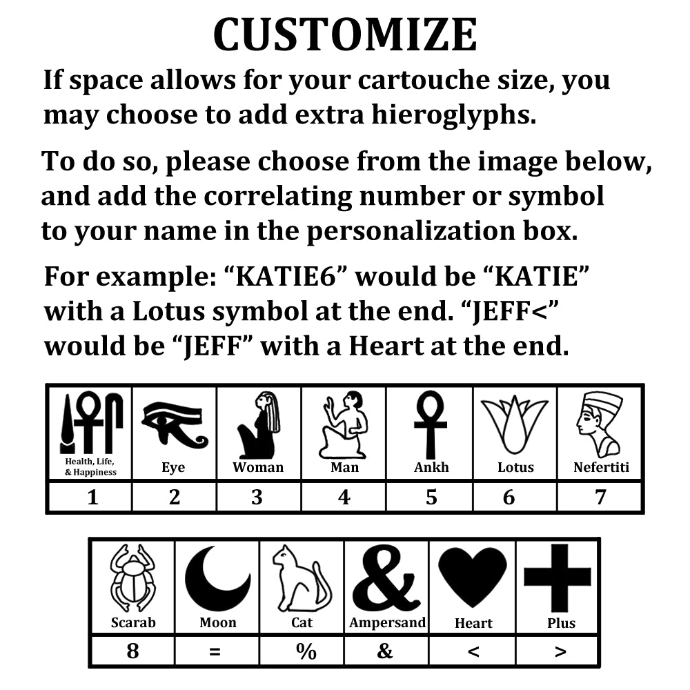 Traditional Personalized Cartouches - Gold or Silver Options - Made in ...