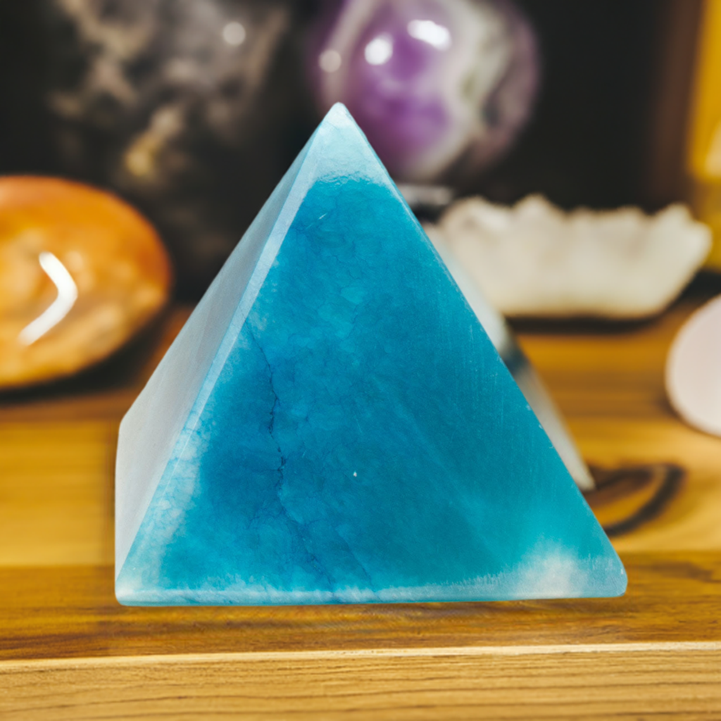 Egyptian Pyramid Alabaster - Blue 3 Inches – Discoveries Egyptian Imports