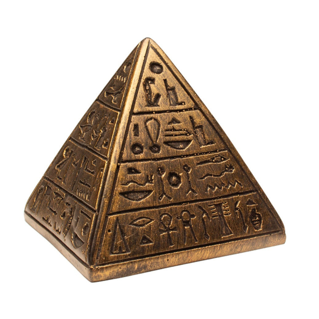 Egyptian Pyramid Statue - Bronze Hand Painted Collectible - Made in Eg ...